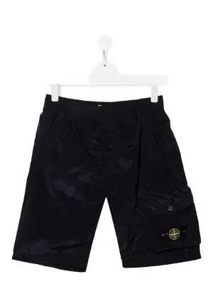Stone Island Logo Patch Cargo Shorts - Blue