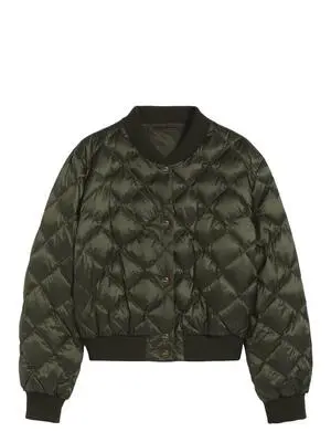 Max Mara Bsoft Quilted Bomber Jacket - Green