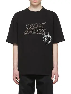 We11Done Stud-logo Short-sleeved T-shirt - Black
