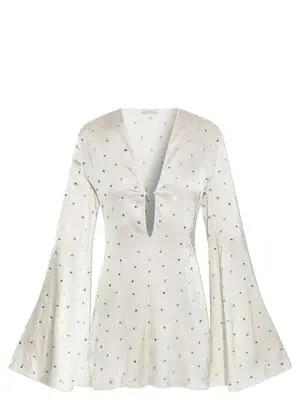 Oseree Crystal-embellished Mini Dress - White