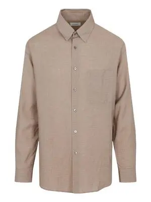 LEMAIRE Gingham-check Button-up Shirt - Nude
