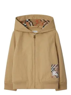 Burberry Equestrian Knight Zip-up Hooded Jacket - Sand-colored