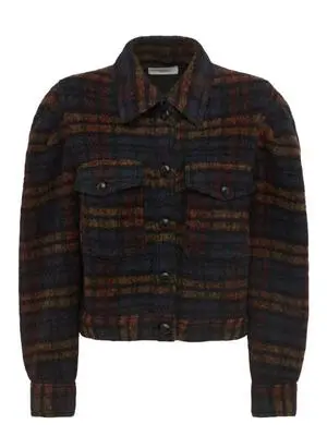 Isabel Marant Étoile Wool Blend Plaid Jacket - Black