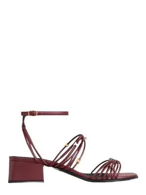 Celine Clémence Heeled Sandal In Goatskin - Red