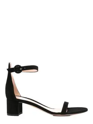 GIANVITO ROSSI Round-headed High-heeled Sandals With Ankle Strap - Black