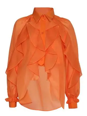 Alberta Ferretti Ruffled Shirt - Orange