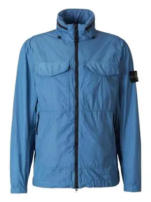 Stone Island Compass Patch Zip-up Jacket - Powder Blue