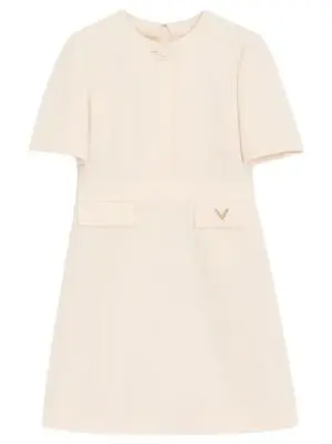 Valentino Garavani Valentino Crepe Couture Short Dress White