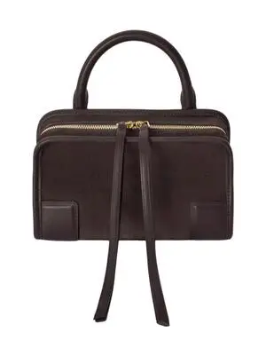 Loewe Loewe Amazona 180 Suede Top Handle Bag Deep Chestnut