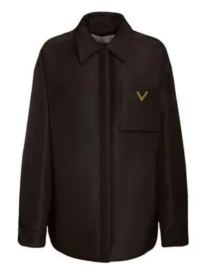 Valentino Garavani Padded Silk Faille Overshirt - Black