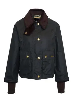 Barbour Beadnell Waxed Cropped Jacket - Black