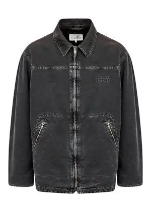 MAISON MARGIELA Numbers Motif Zip Up Jacket - Black