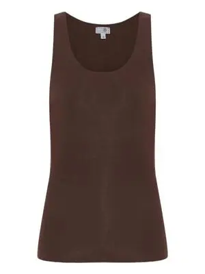 MAISON MARGIELA Crewneck Tank Top With Wide Straps - Brown