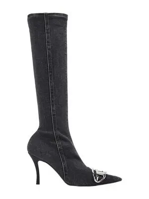 DIESEL® Diesel D-Venus Knee-High Stiletto Boots With Metal Oval D Detail