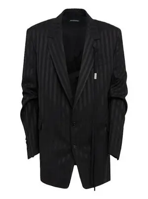 ANN DEMEULEMEESTER Tailored Jacket With Vertical Stripes - Black