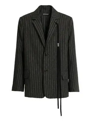 ANN DEMEULEMEESTER Tailored Wool Blend Blazer - Black