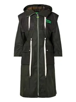 Barbour X Ganni Waxed Parka Coat - Black