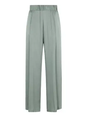 SEMICOUTURE Elastic Waist Straight Leg Trousers - Gray