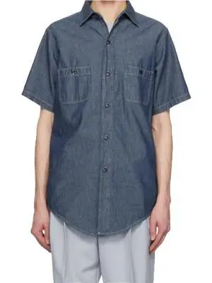 MAISON MARGIELA Denim Short-sleeve Shirt - Navy