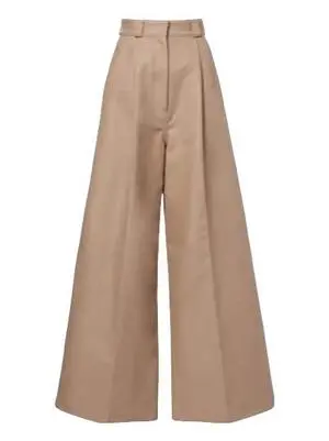 Balenciaga Cotton Gabardine Wide-leg Trousers - Nude