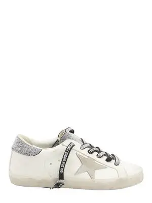 GOLDEN GOOSE Golden Goose Deluxe Brand Super-Star Lace-Up Sneakers With Crystal Embellishments