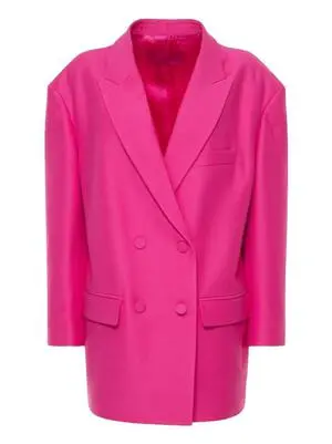 Valentino Garavani Oversize Wool Silk Crepe Blazer - Pink