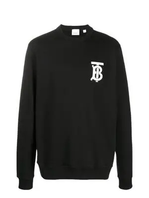 Burberry Monogram Logo Cotton Sweatshirt - Black