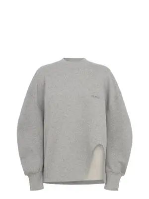 Attico Crewneck Sweatshirt With Asymmetrical Detail - Gray