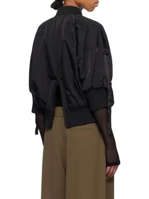 Yohji Yamamoto Short-sleeved Bomber Jacket - Black