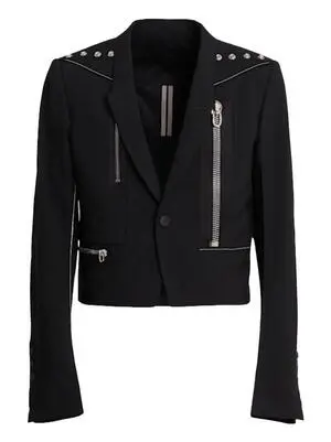 Rick Owens Grain De Poudre Blazer - Black