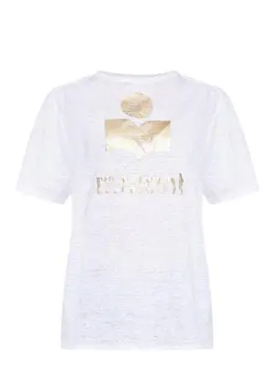 Isabel Marant Étoile Zewel Logo Printed Crewneck T-shirt - White
