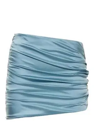 ALESSANDRA RICH Alessandra Rich Asymmetric Silk Satin Mini Skirt