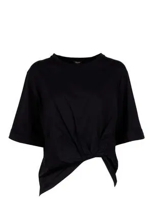 Seventy Knot Detail Short Sleeve Top - Black