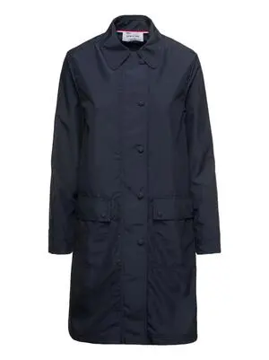 Thom Browne Long-sleeved Button-fastened Coat - Navy Blue