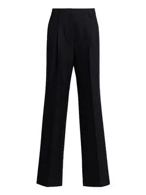 Dries Van Noten Wide Leg Wool Pants - Black