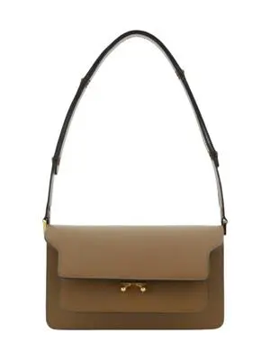 Marni Trunk Foldover Top Shoulder Bag - Brown