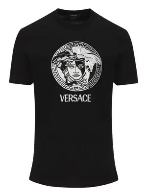 Versace Medusa Printed Crewneck T-shirt - Black