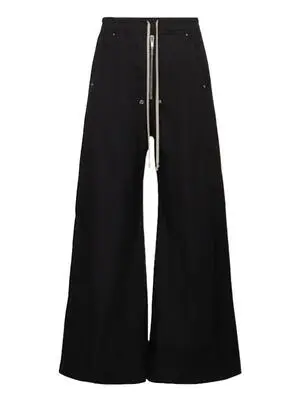 Rick Owens Wide Leg Cotton Pants - Black