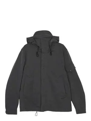 TEN C Long Sleeve Hooded Jacket - Black