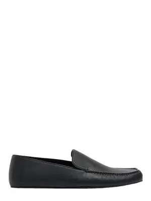 THE ROW Leo Leather Slippers - Black