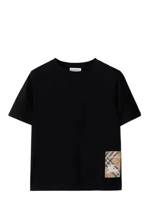 Burberry Check Patch T-shirt - Black