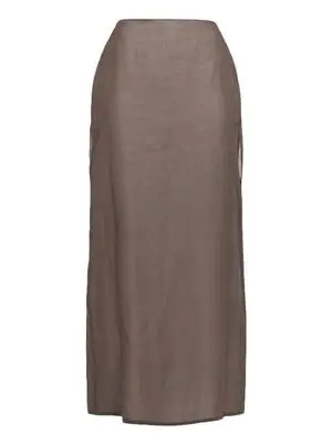 THE ROW Zaira Cotton Organza Long Skirt - Brown
