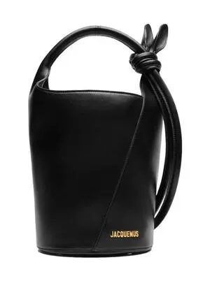 Jacquemus Mini Knotted Bucket Bag - Black