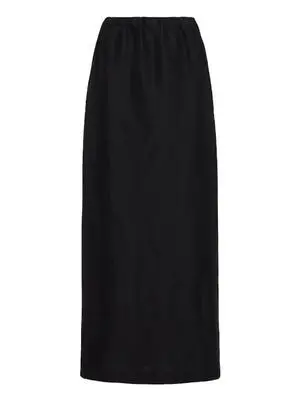 THE ROW Saul Cotton Silk Long Skirt - Black