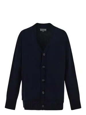 MAISON MARGIELA V-neck Buttoned Knitted Cardigan - Black