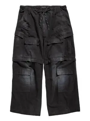 Balenciaga Large Cargo Pants With Zipper Detail - Black