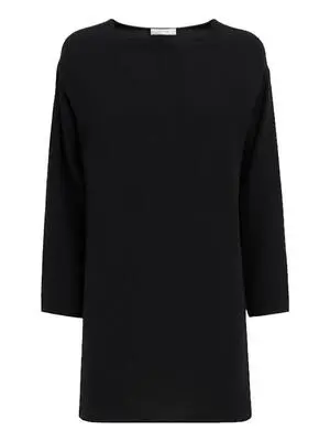 THE ROW Bastira Crepe Georgette Silk Top - Black