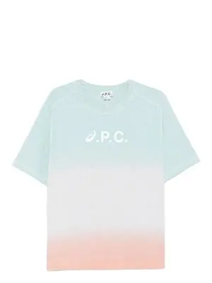 A.p.c. X Asics Logo Printed Gradient T-shirt - Blue