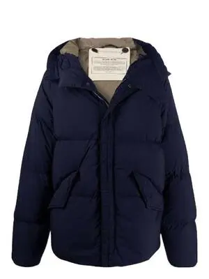 TEN C Concealed Hooded Puffer Jacket With Zip Closure And Pockets - Black