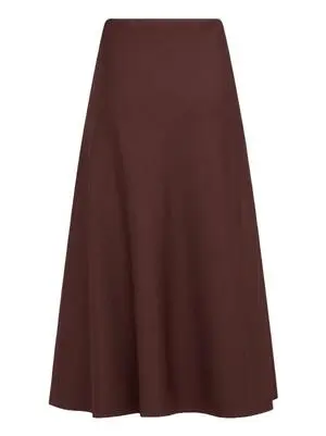Brunello Cucinelli Brunello Cucinelli Wool Blend Midi Skirt Red